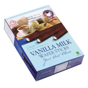 Kugi Wafer Roll Dengan Krim Rasa Susu Vanila - Cekhalal.id