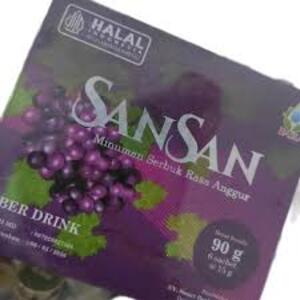 Sansan Minuman Serbuk Rasa Anggur - Cekhalal.id