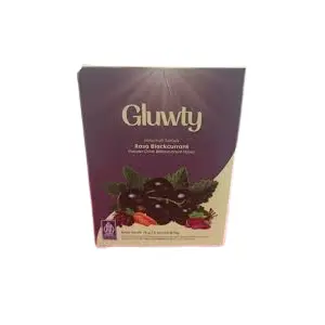 Gluwty Minuman serbuk rasa Blackcurrant - Cekhalal.id