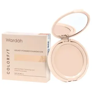 Wardah Colorfit Velvet Powder Foundation 32n Neutral Beige - Cekhalal.id