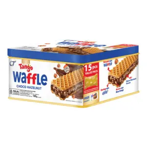 Tango Wafer Rasa Cokelat Hazelnut (Bentuk Waffle) - Cekhalal.id